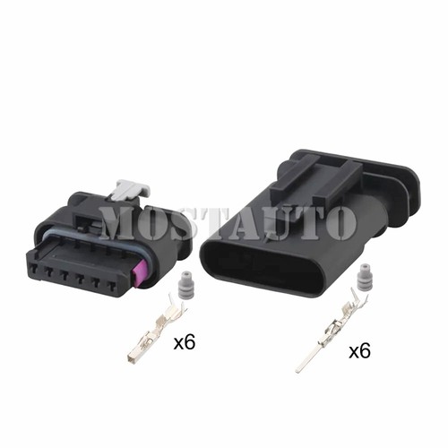For VW Audi VAG 6 Way Pin Male & Female Connector Plug Kit and Seals ...