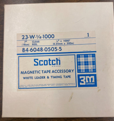 Scotch 23-W-1/4-1000 White Leader & Timing Tape Open Box | eBay