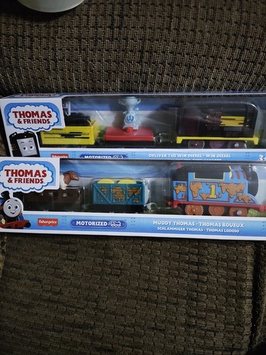 Thomas & Friends Party Train Muddy Thomas & Win Diesel Motorized Fisher ...