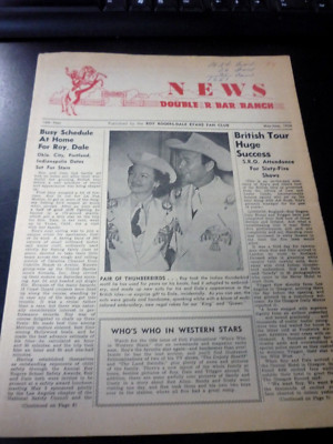 Vintage Rare Roy Rogers Dale Evans Double R Bar Ranch FanClub News ...