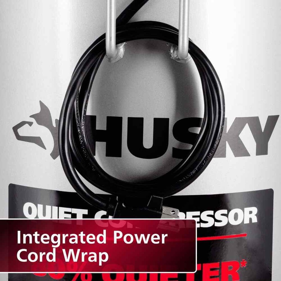 Husky 20 Gal. 165 PSI Vertical Electric Oil-Free Compressor w/ Gauges ...