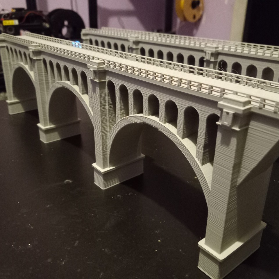 N Scale 2 Lane Bridge 30-Inch long Paulins Kill Viaduct Bridge 3D ...