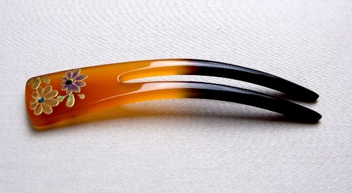 3 Vintage Japanese celluloid hair pins kanzashi geisha hair accessories ...