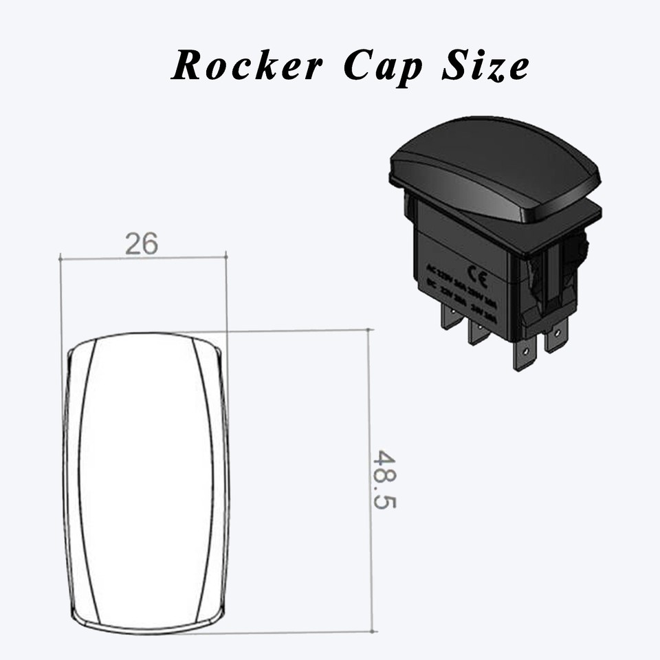 Rocker Cap Cover for Car Boat Contura Carling ARB Rocker Switch ...