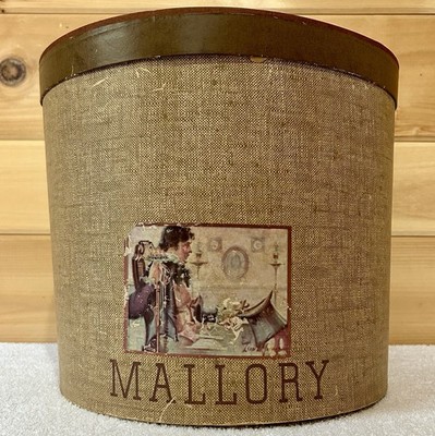 Mallory Hats Oval Round Vtg Cardboard Hat Box Only w/Millinery Inserts ...