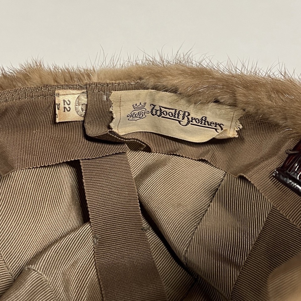 Vintage Women's Brown Fur Hat by Woolf Brothers Union Made W/ Hair ...