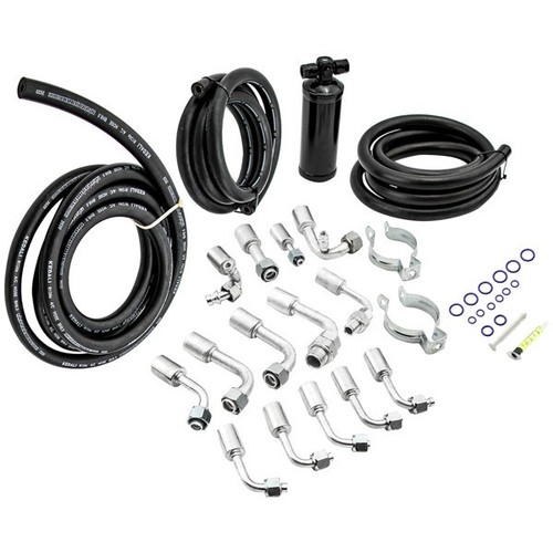 134a AC Air Conditioning Hose Kit R-Ring Fittings Drier Extended Length ...