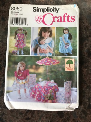 Simplicity Crafts 8060 Pattern 18" Summer Doll Baby Clothes Patio Uncut ...