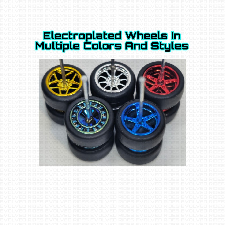 Real Rider Wheels Rubber Tires 5 RANDOM Sets For 1/64 Scale Hot Custom ...
