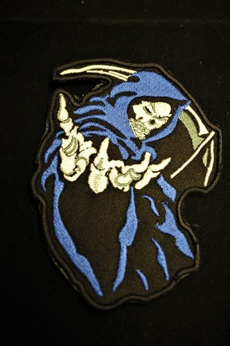 Grim Reaper- Vel-cro Patch Biker Rocker Ace Cafe Ton Up Boys No299b | eBay