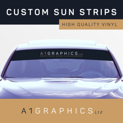 Custom Vinyl Sun Strip Printed Window Decal Various Colours 1300mm x ...