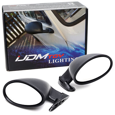 Matte Black California Claasic Retro Style Universal Oval Rear View ...