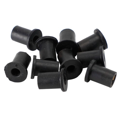 10 X SCREEN & FAIRING RUBBER WELL NUT M4 BRASS WELLNUTS 4MM MOTORCYCLE ...