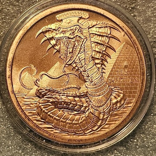 1oz .999 Fine Copper round; World of Dragons Series; Egyptian dragon ...