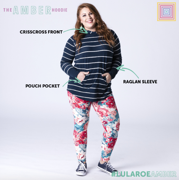 AMBER Lularoe Pullover Hoodie Sweatshirt Large NWT Stunning Plaid Print ...