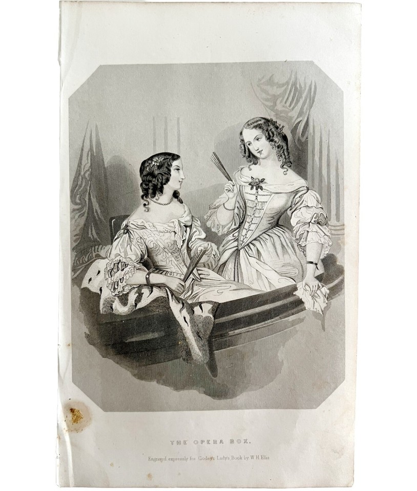 1859 Engraving The Opera Box Beautiful Friends Victorian Music Art ...