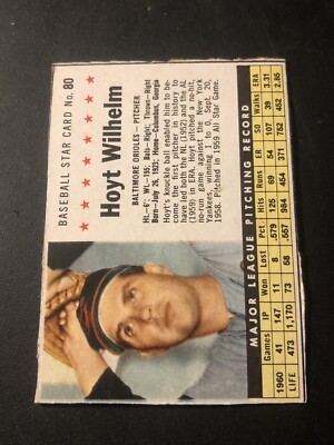 1961 Post Hoyt Wilhelm (Hand Cut) #80 | eBay