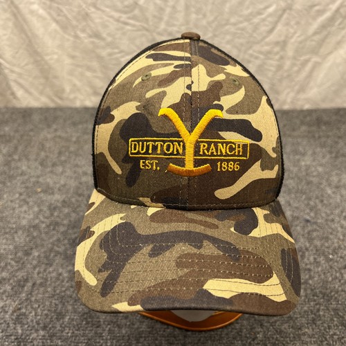 Paramount Network Yellowstone Dutton Ranch Logo Snapback Cap Adult Camo ...