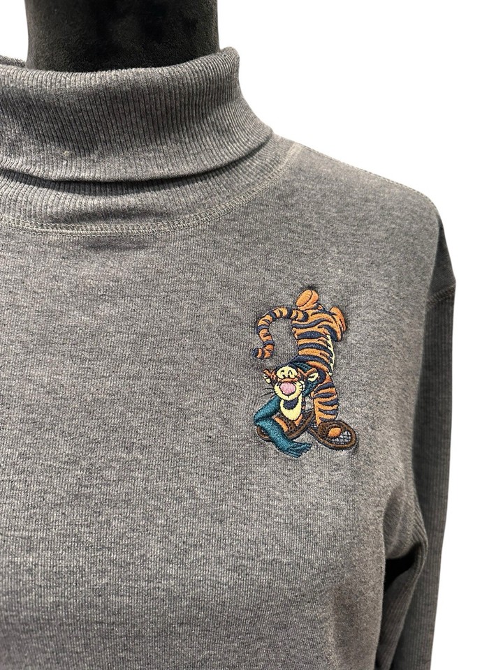 Disney Store Vintage 90s Y2K Tigger Winnie Pooh Turtleneck Sweater Size ...