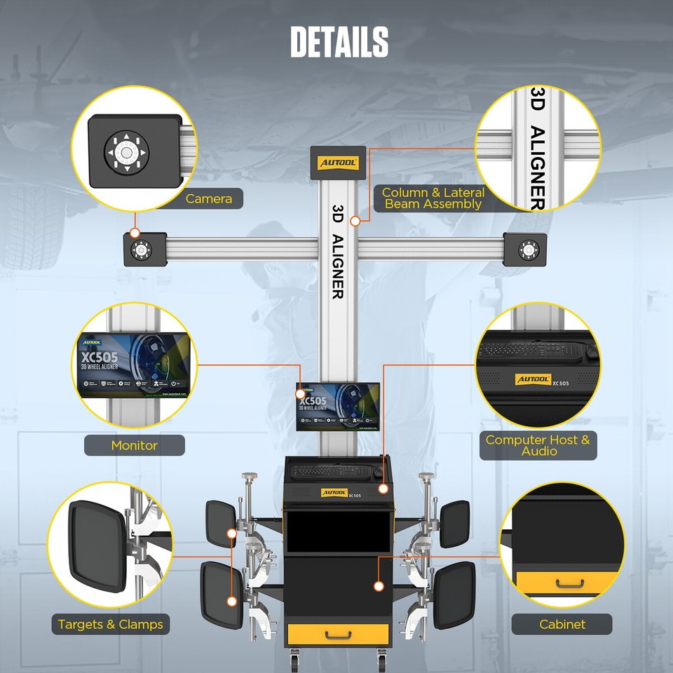 AUTOOL 3D Wheel Alignment Machine Fully Automatic Wheel Tire Aligner ...