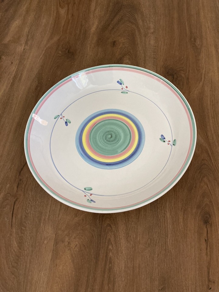 Caleca Carousel Majolica Bowl-LARGE 17.25” Chiara- RARE/Discontinued ...