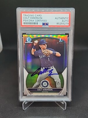 2023 Bowman Draft Chrome Refractor Signed Colt Emerson Auto PSA/DNA BDC ...