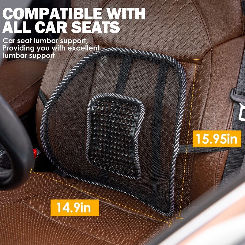 Car Seat Back Support Breathable Mesh Back Lumbar Support Cushion w ...