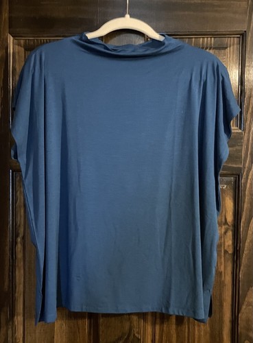 Eileen Fisher Fine Jersey Lock Neck Tank Top Blue Small New With Tags ...