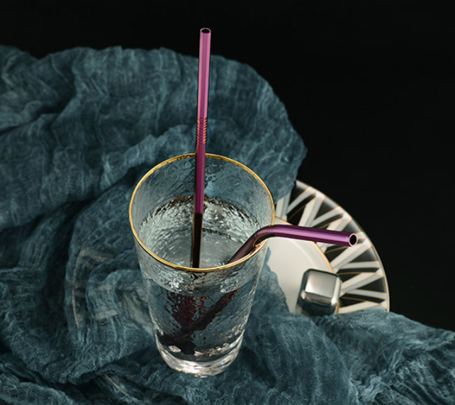 Premium Stainless Steel Reusable Metal Straw, inc Extra Wide Long, 7 ...