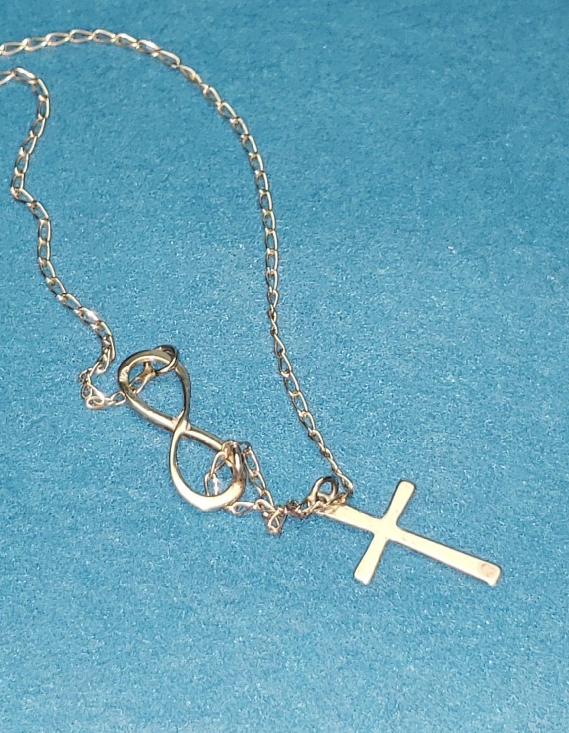 Infinity Silver 925 Necklace With Dangling Cross Pendant Jewelry | eBay