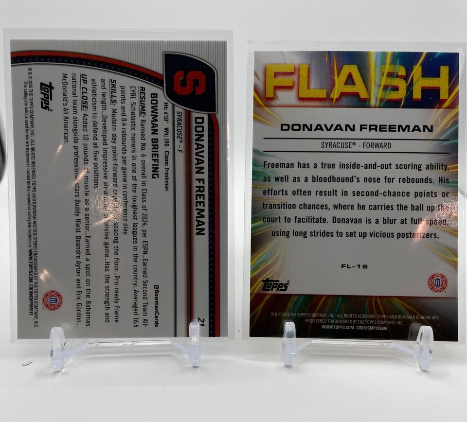 2024-25 Bowman U Chrome Donavan Freeman Gold Refractor /50 Green /99 ...