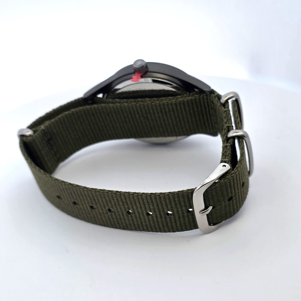 Watch Pilot Nato Green Army Quartz 40mm + Leather Bracelet | eBay UK