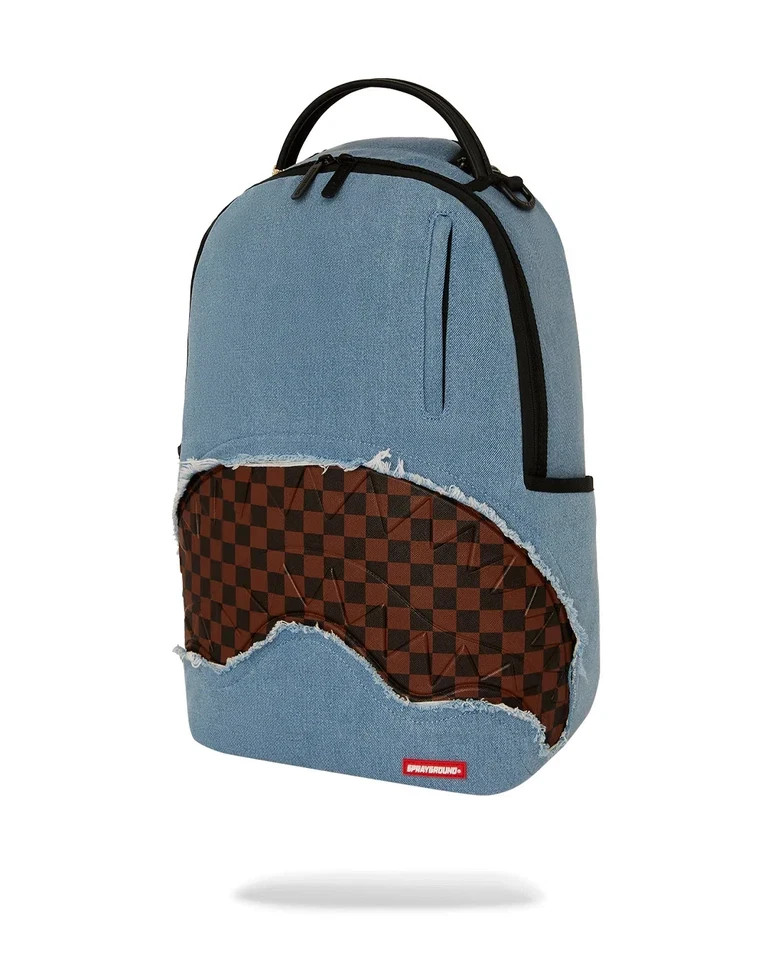 Authentic SPRAYGROUND DENIM SHARK BITE BACKPACK B7685 LIMITED EDITION ...