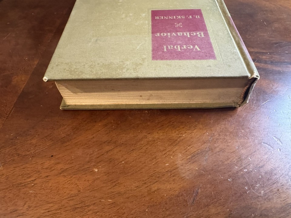 Rare 1st ed. VERBAL BEHAVIOR by B.F. Skinner 1957 Psychology VTG ...