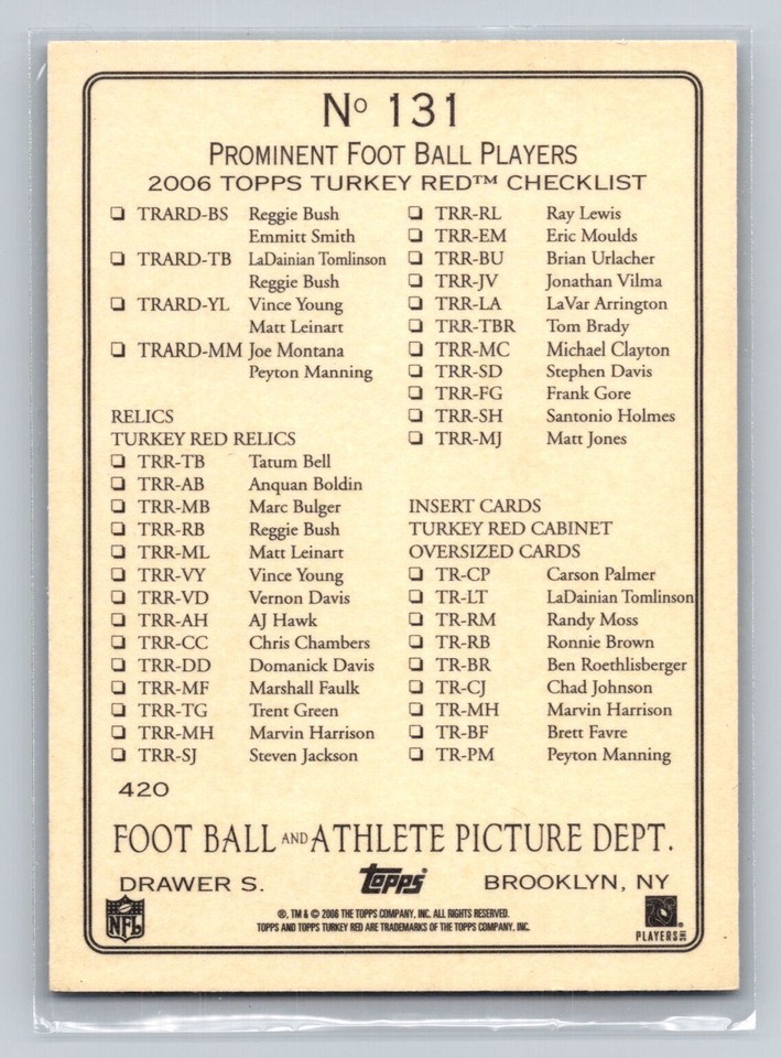 2006 Topps Turkey Red #131 Tom Brady Checklist Patriots | eBay