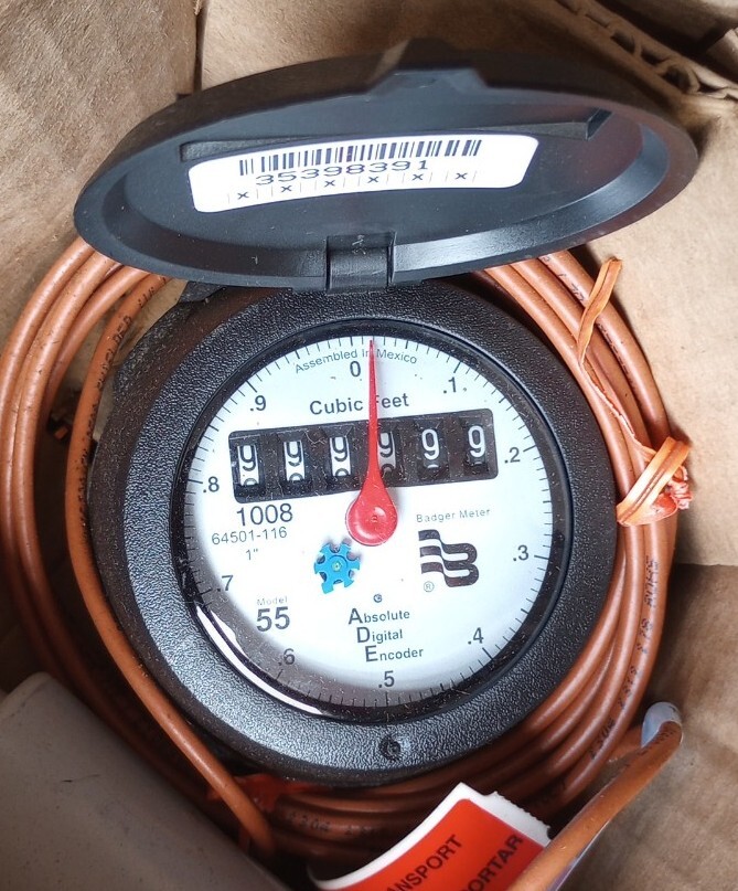 Badger Meter Model 55 64501-116 Register Water Meter Cubic Feet Orion ...
