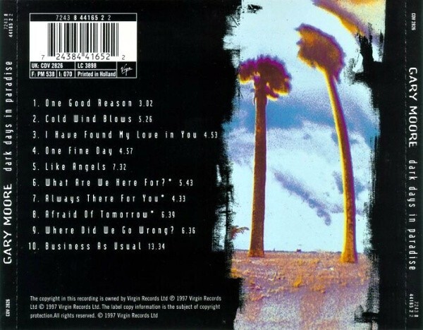 GARY MOORE – Dark Days In Paradise CD 1997 Virgin RARE (THIN LIZZY BBM ...