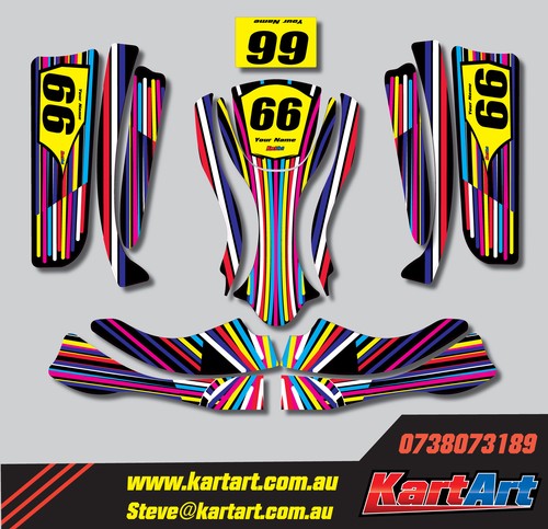 Arrow X1 Kart custom KART ART sticker kit VIVID STYLE / graphics ...