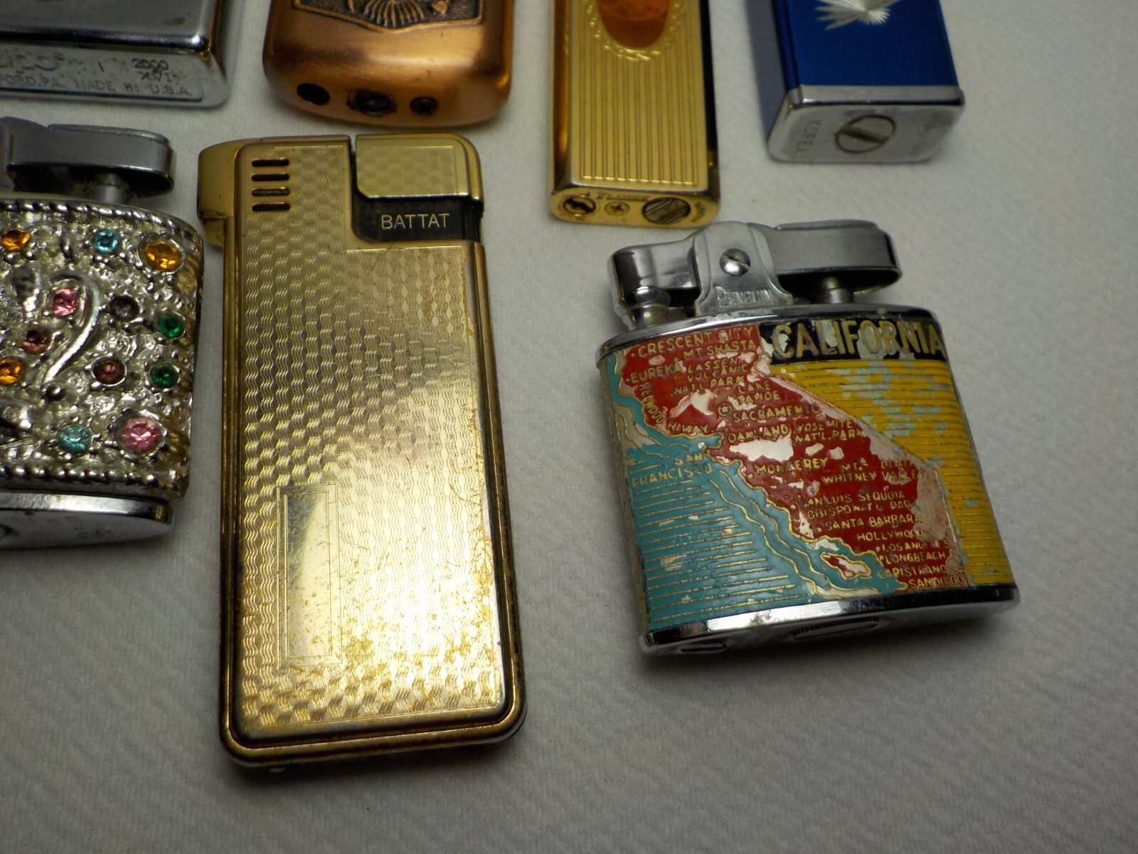 VINTAGE LOT OF 7 LIGHTERS ZIPPO STAR LITE PENGUIN KINGSTAR FLAMEX ...