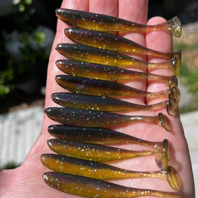 20 Soft Plastic Fishing Lures 70mm Paddle TAIL FLATHEAD Bream Bass Cod ...