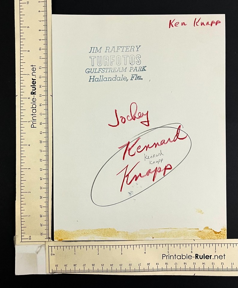 1966 Gulfstream Park Florida Kennard Ken Knapp Horse Racing Jockey ...