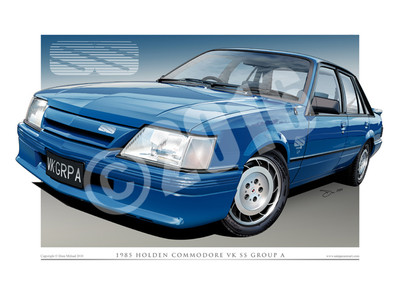 Holden VK SS Group A Commodore Car Drawing - HDT VK Blue Meanie ...