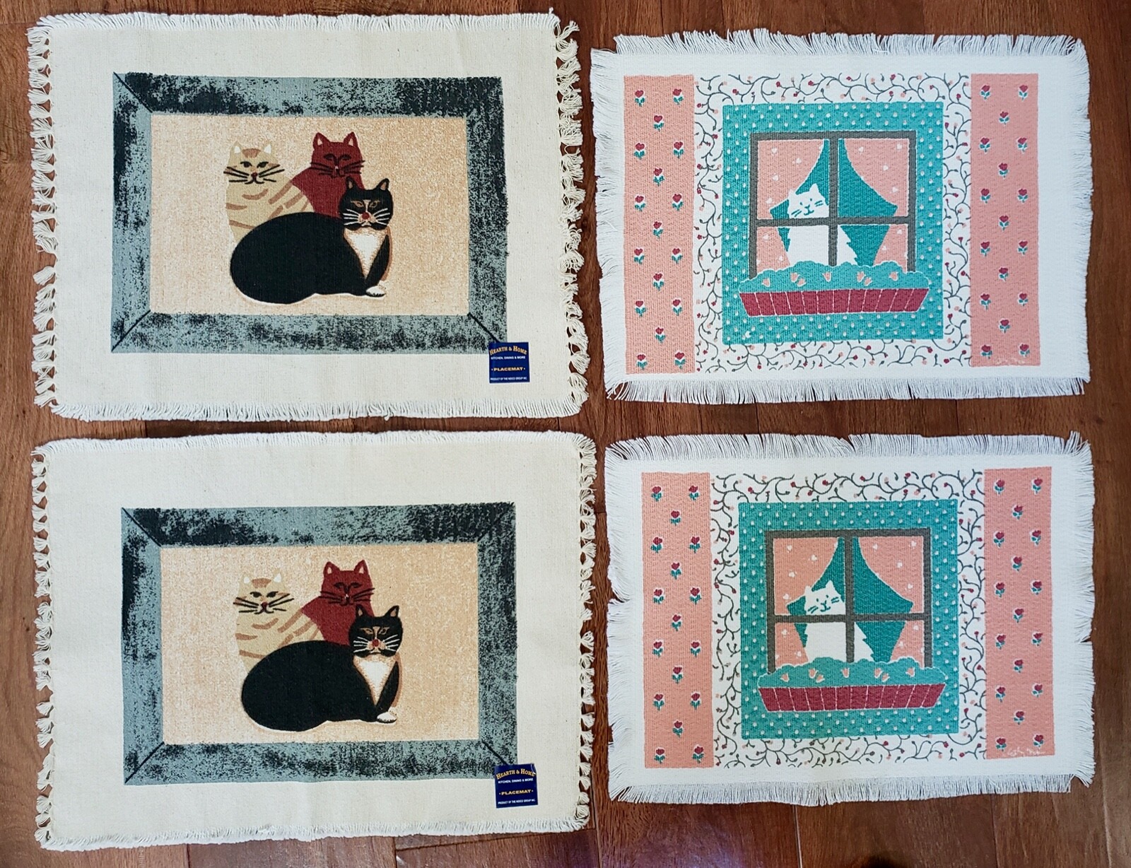 New! Placemats - CATS - 2 sets of 2 - With Tags/WIthout Tags - for CAT ...