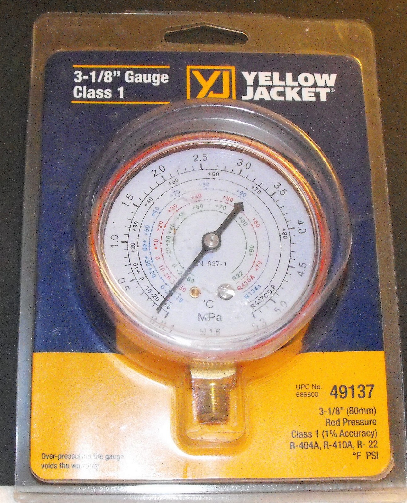 Yellow Jacket 49137 3-1/8" Gauge Class 1 R-404A R-410A R-22 - New | eBay