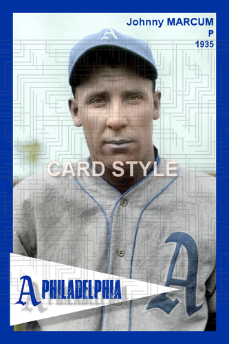 Johnny Marcum - 1935 Philadelphia Athletics - choose a size - colorized ...