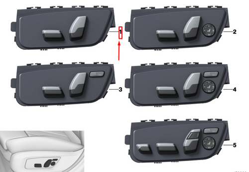 NEW BMW 5 TOURING G31 FRONT LEFT SEAT CONTROL SWITCHES 61319384515 NO🇺🇸 ...