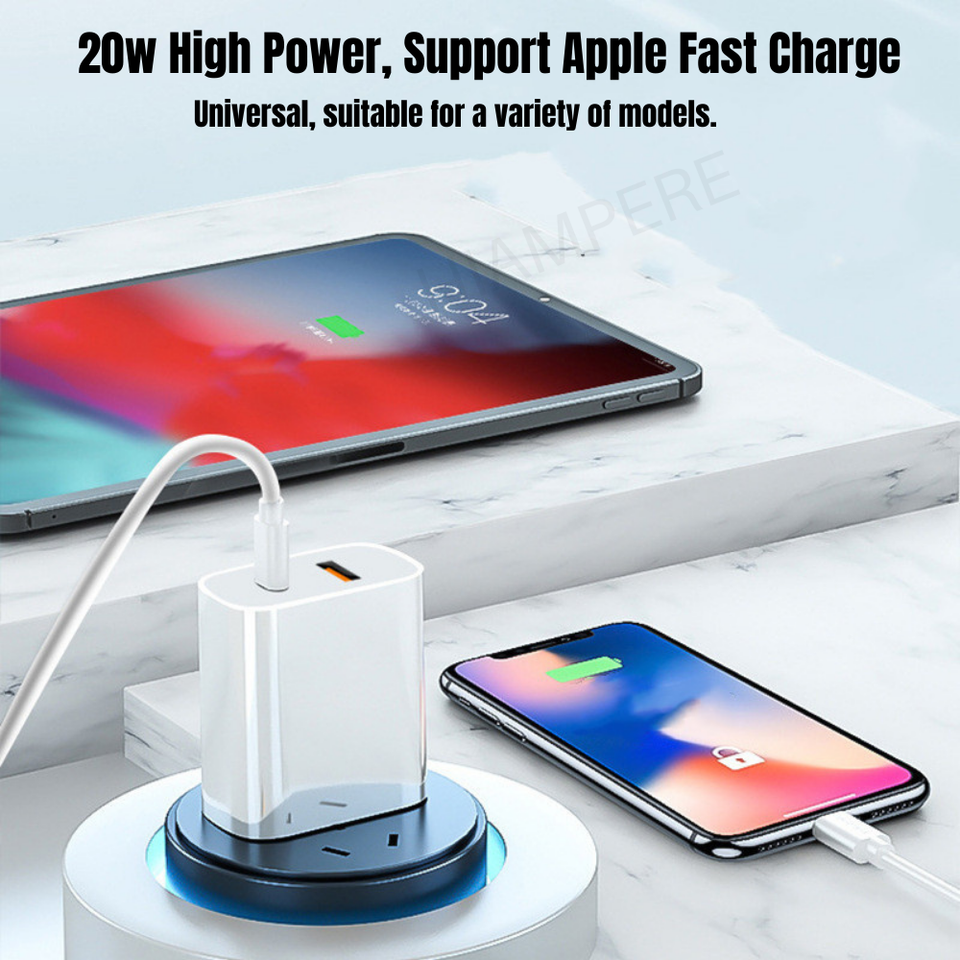 20W Type C Fast Charger Cube Dual Port QC USB A&PD USB C Plug For ...