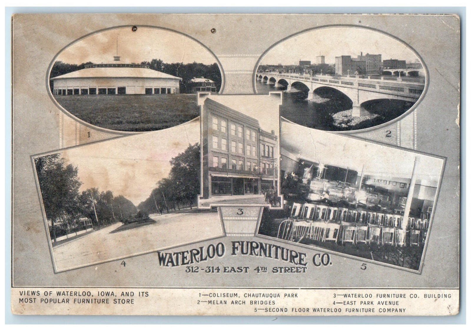c1910's View Of Waterloo Furniture Co. Waterloo Iowa IA Multiview ...