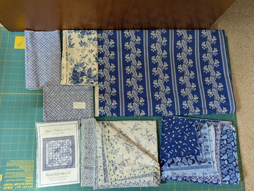 Blue & White -Thinking Of You Quilt Pattern & Fabric KIT 50x50 Michael ...