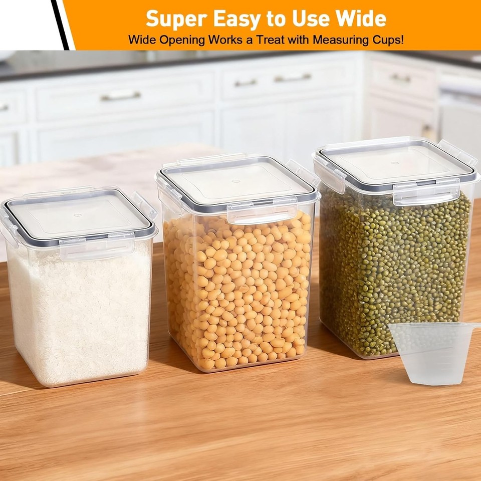 10-Pack Large Flour and Sugar Storage Containers - Airtight BPA-Free ...